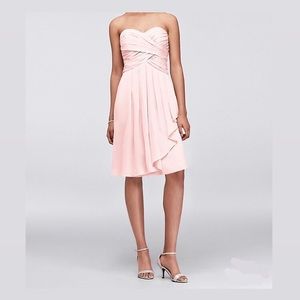 David's Bridal | Dresses | Short Crinkle Chiffon Dress With Front ...